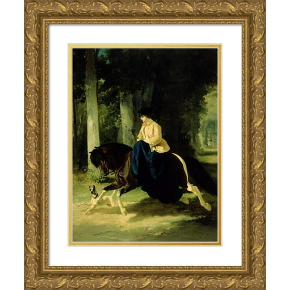 Alfred De Dreux 11x14 Gold Ornate Wood Frame and Double Matted Museum ...
