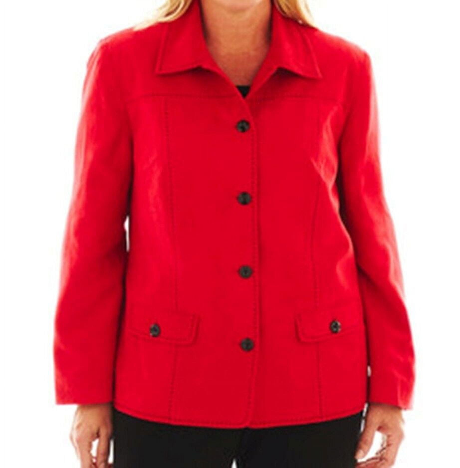 Alfred Dunner Red Faux Suede Jacket Women's 14 - Walmart.com