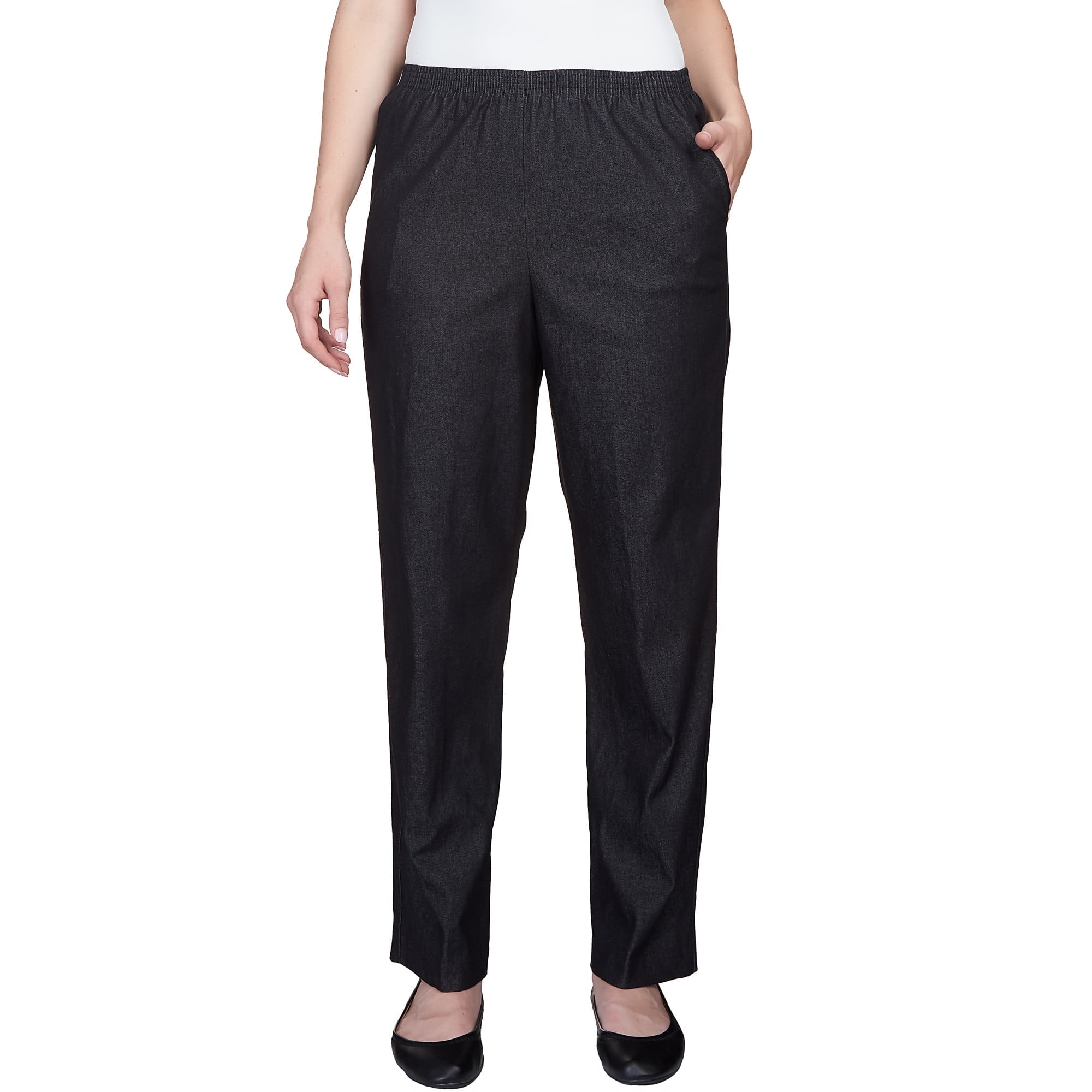Alfred Dunner Women's Black Denim Comfort Waistband Pant - Walmart.com