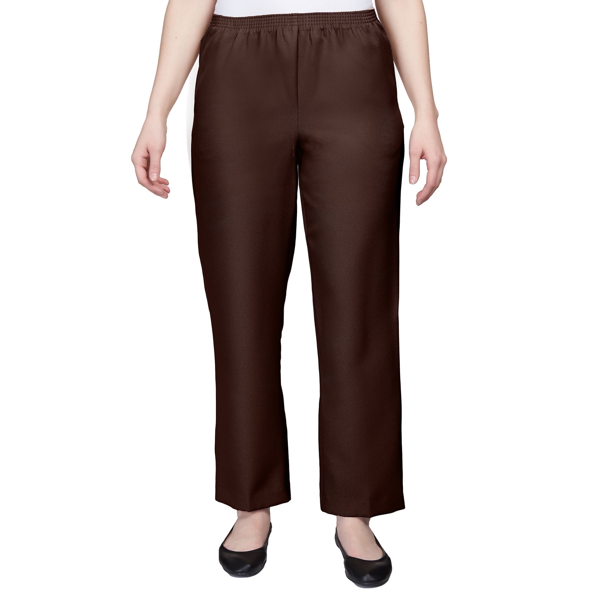 Alfred Dunner Women's Elastic Waist Pull-On Slacks, Relaxed Fit, Side ...