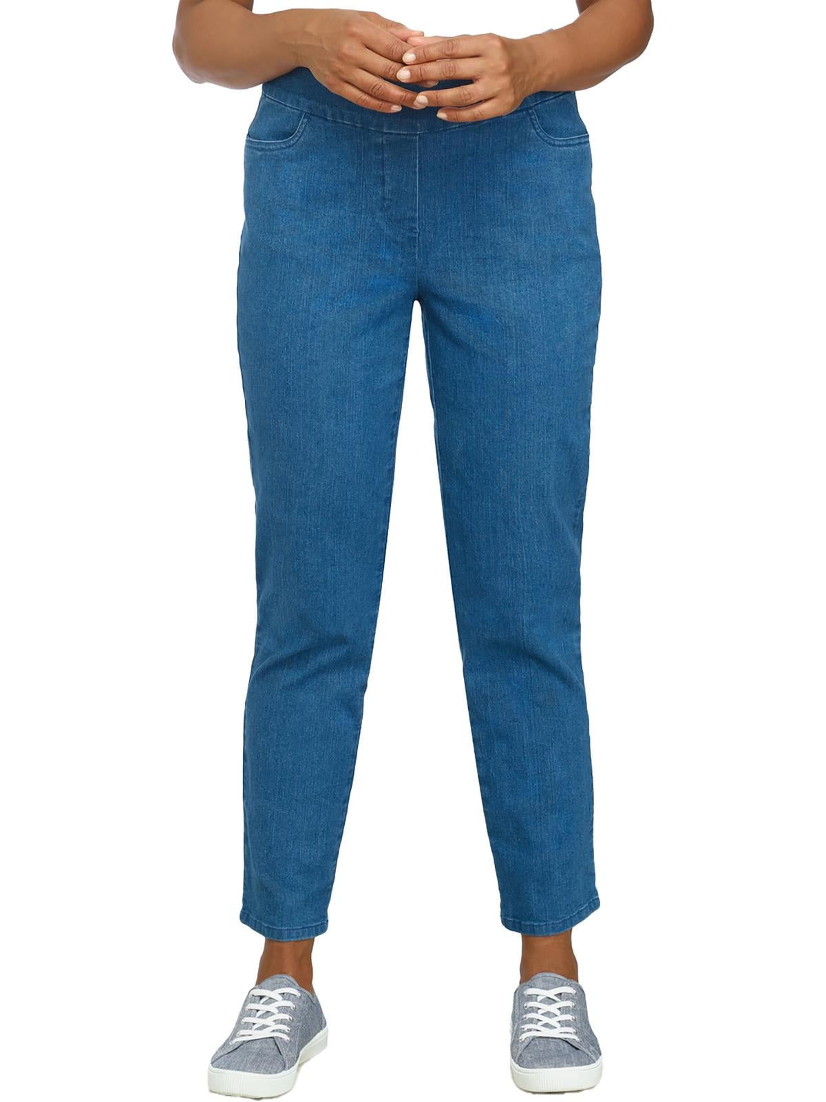Alfred Dunner Womens Petite Super Stretch Mid- Rise Short Length Pant ...