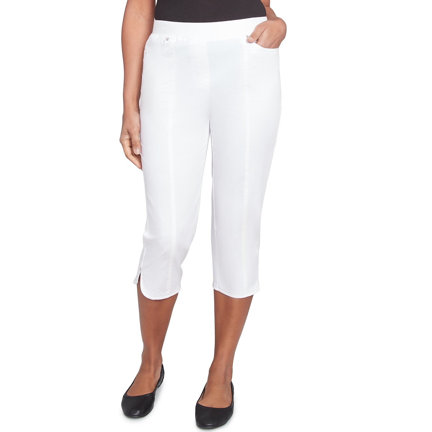 Alfred Dunner Womens Petite Tailored Tulip Hem Capri Pants - Walmart.com