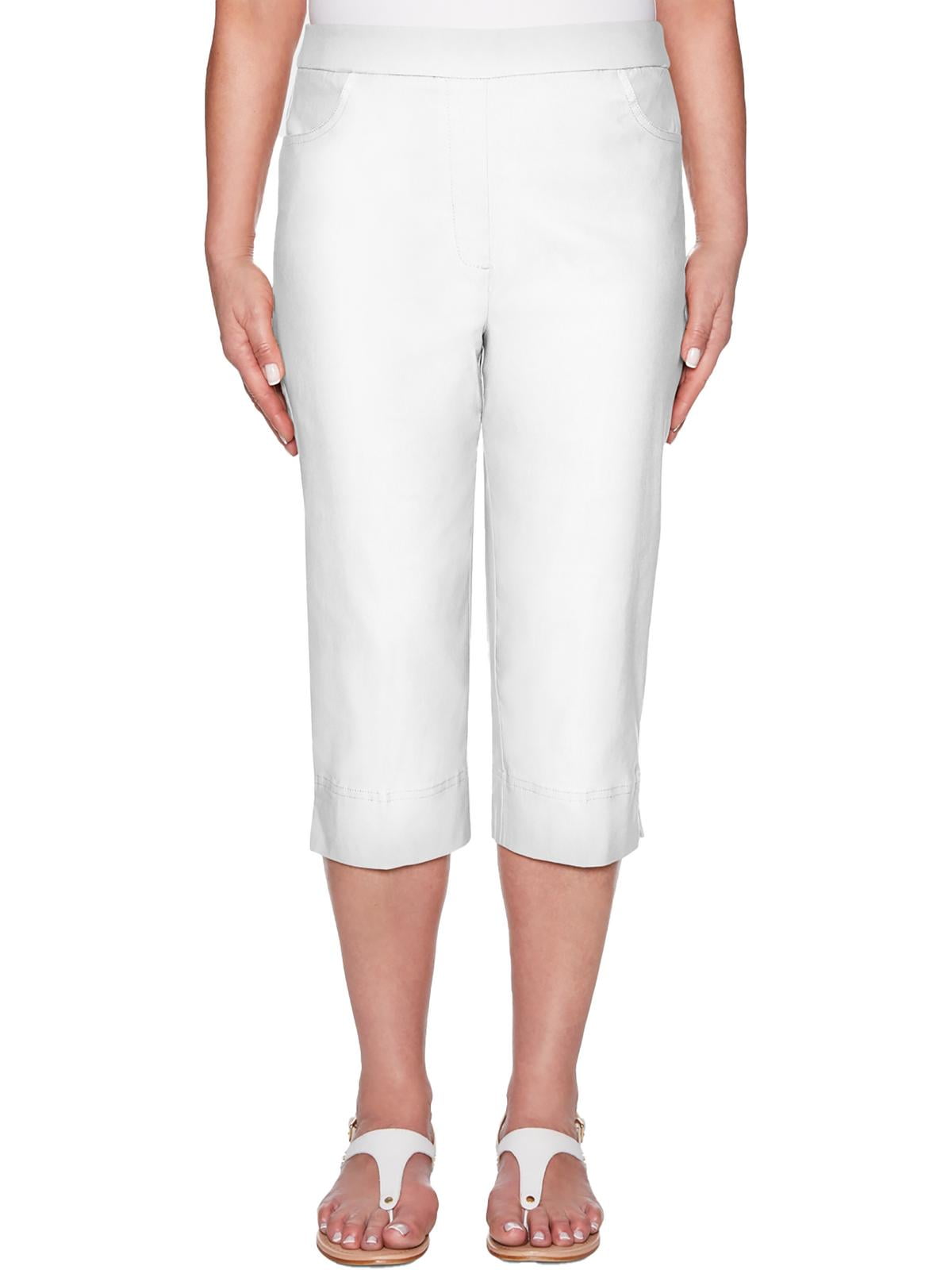Alfred Dunner Womens Petites Allure Modern Fit Mid-Rise Capri Pants ...