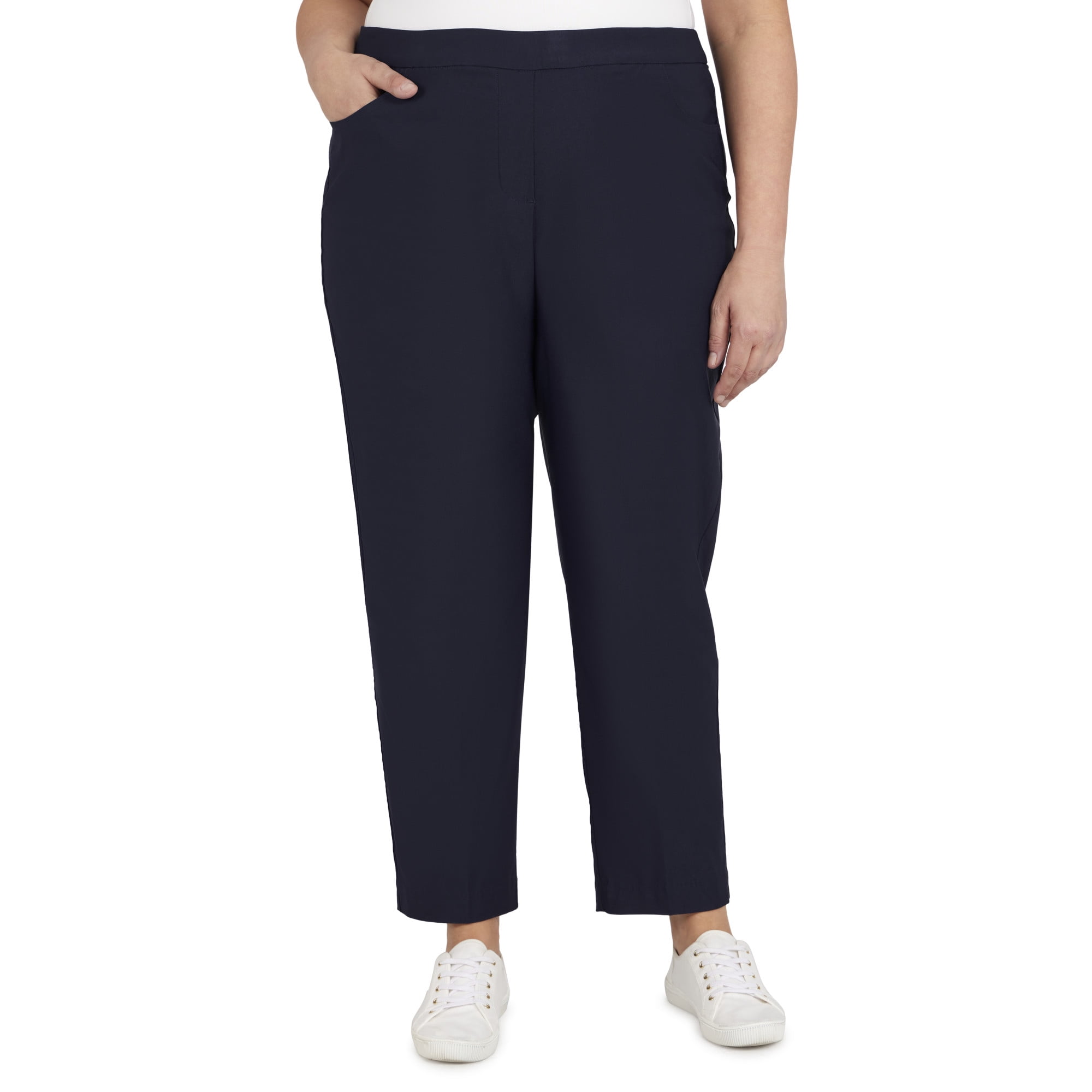 Alfred Dunner Womens Plus Size Classic Allure Fit Pant Casual Waist