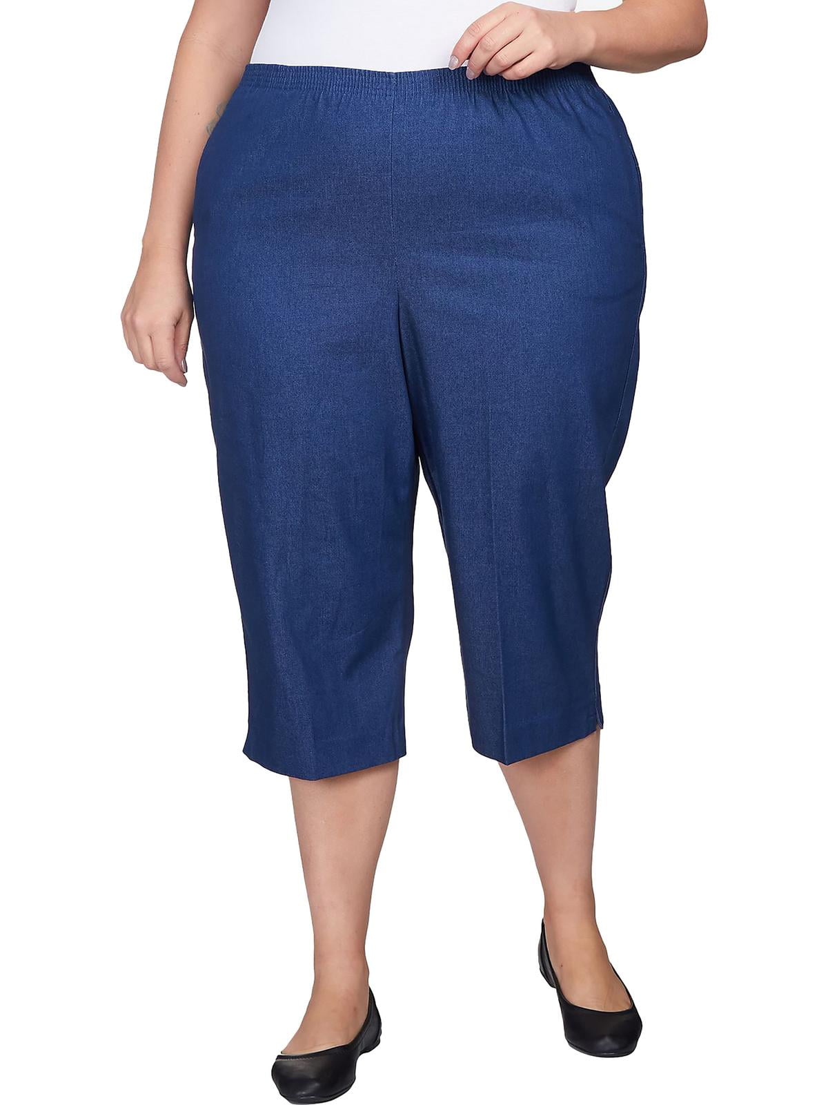 Alfred Dunner Womens Plus-Size Relaxed Fit Denim Capri - Walmart.com