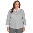 Alfred Dunner Womens Plus-Size Soft Collared Two In One Pullover Top ...