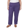 Alfred Dunner Womens Plus-Size Textured Elastic Waist Pull On Pant ...