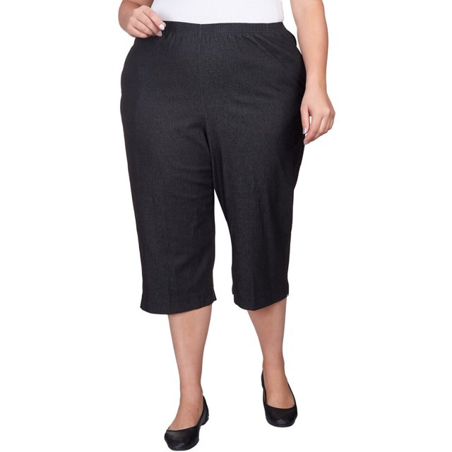 Alfred Dunner Womens Plus Straight Leg Mid-Rise Capri Pants - Walmart.com