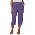 Alfred Dunner Womens Textured Elastic Waist Pull On Capri - Walmart.com