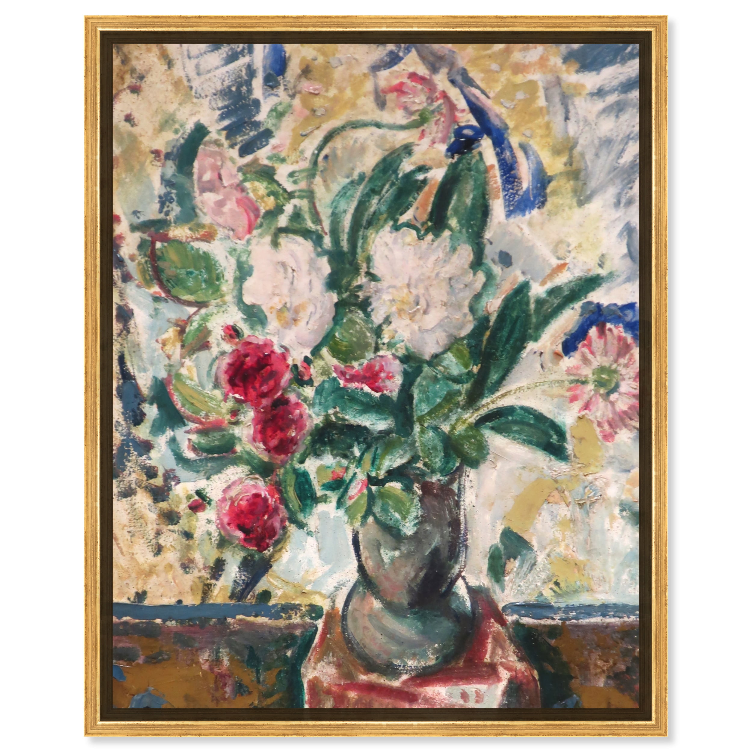 Alfred Henry Maurer-Flowers In A Vase Vintage Classic Roses Canvas Wall ...