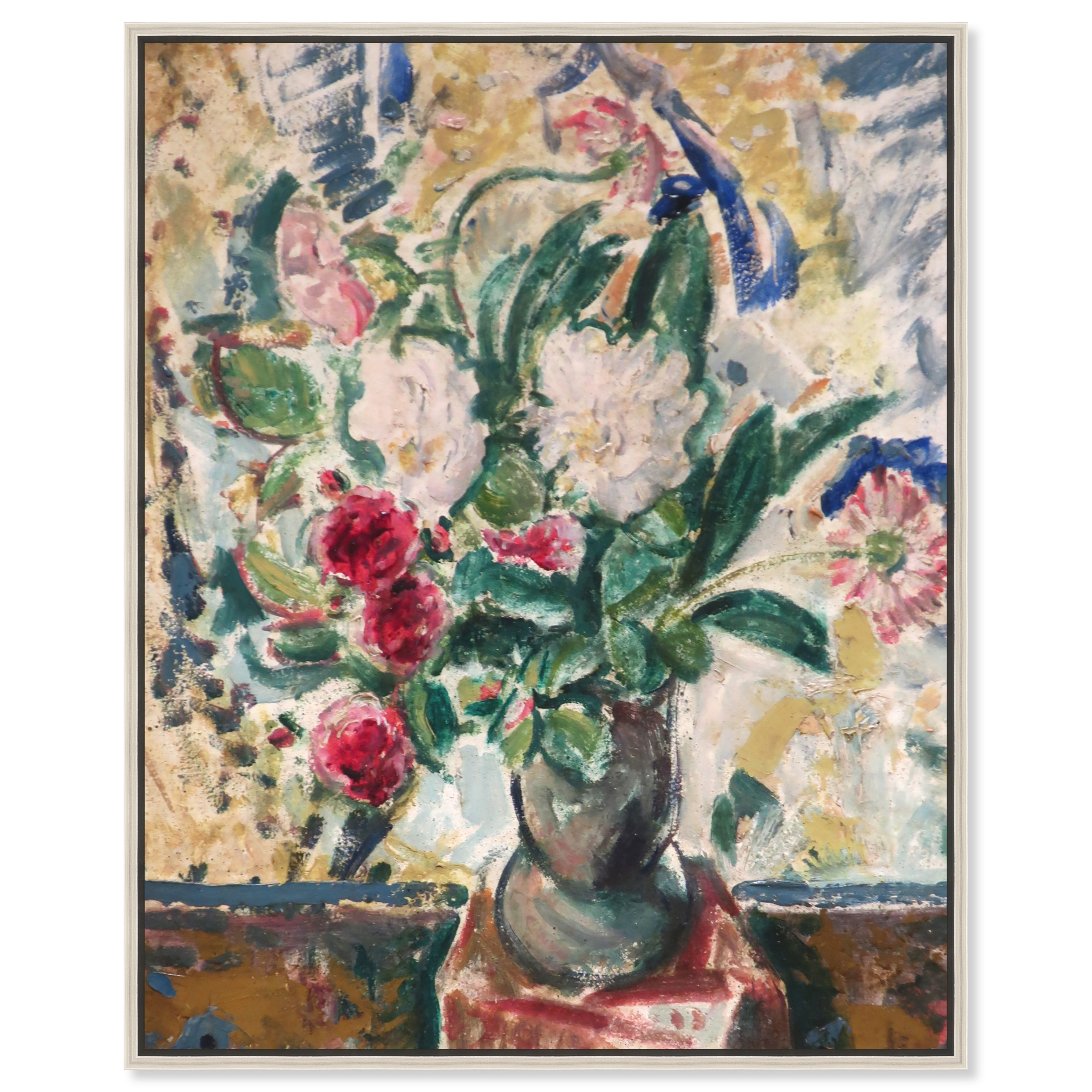 Alfred Henry Maurer-Flowers In A Vase Vintage Classic Roses Canvas Wall ...
