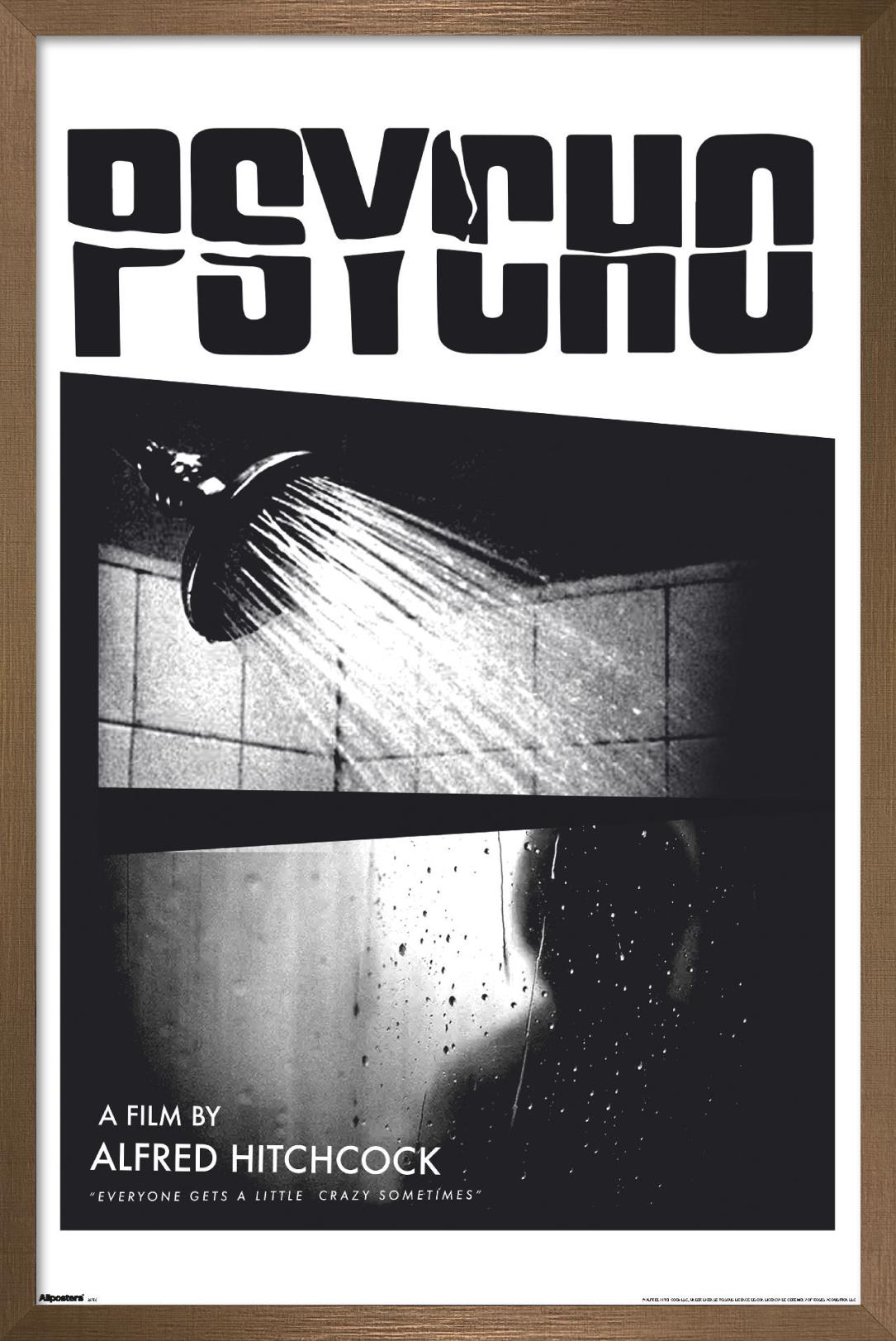 Alfred Hitchcock - Psycho (1960) Wall Poster, 14.725" x 22.375" Framed ...