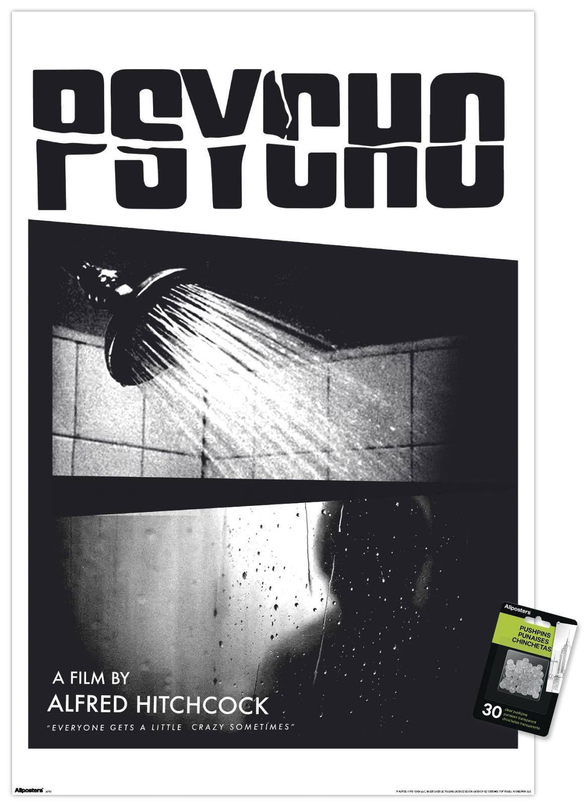 Alfred Hitchcock - Psycho (1960) Wall Poster with Pushpins, 22.375" x ...