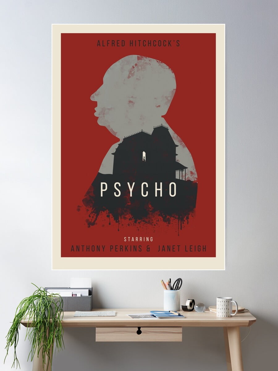 Alfred Hitchcock Psycho Poster Wall Art, Modern Wall Decor For Living ...