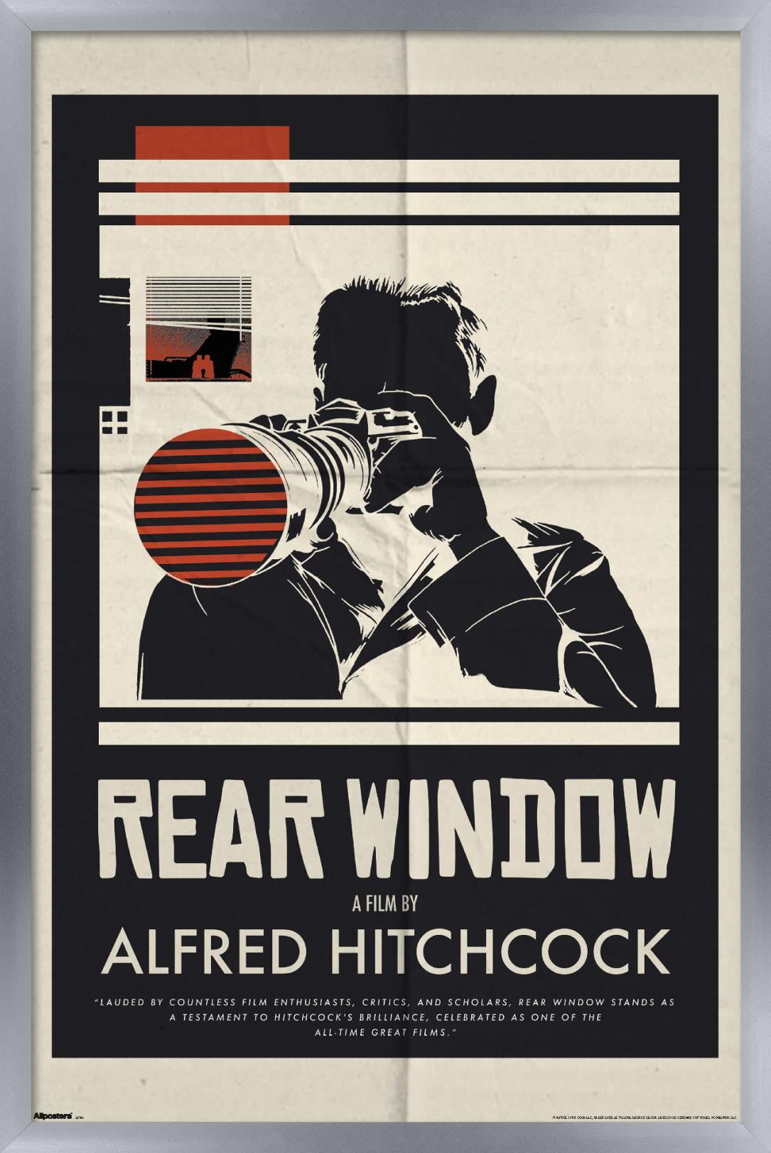 Alfred Hitchcock - Rear Window (1954) Wall Poster, 22.375" x 34" Framed ...