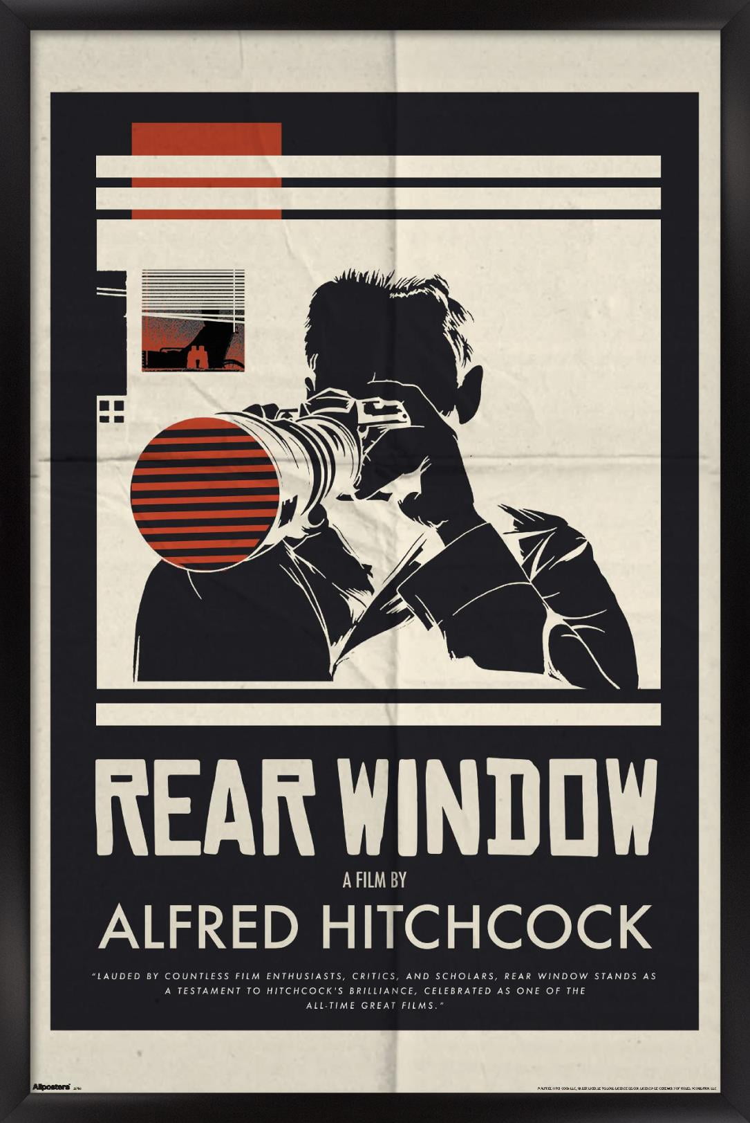 Alfred Hitchcock - Rear Window (1954) Wall Poster, 22.375" x 34" Framed ...