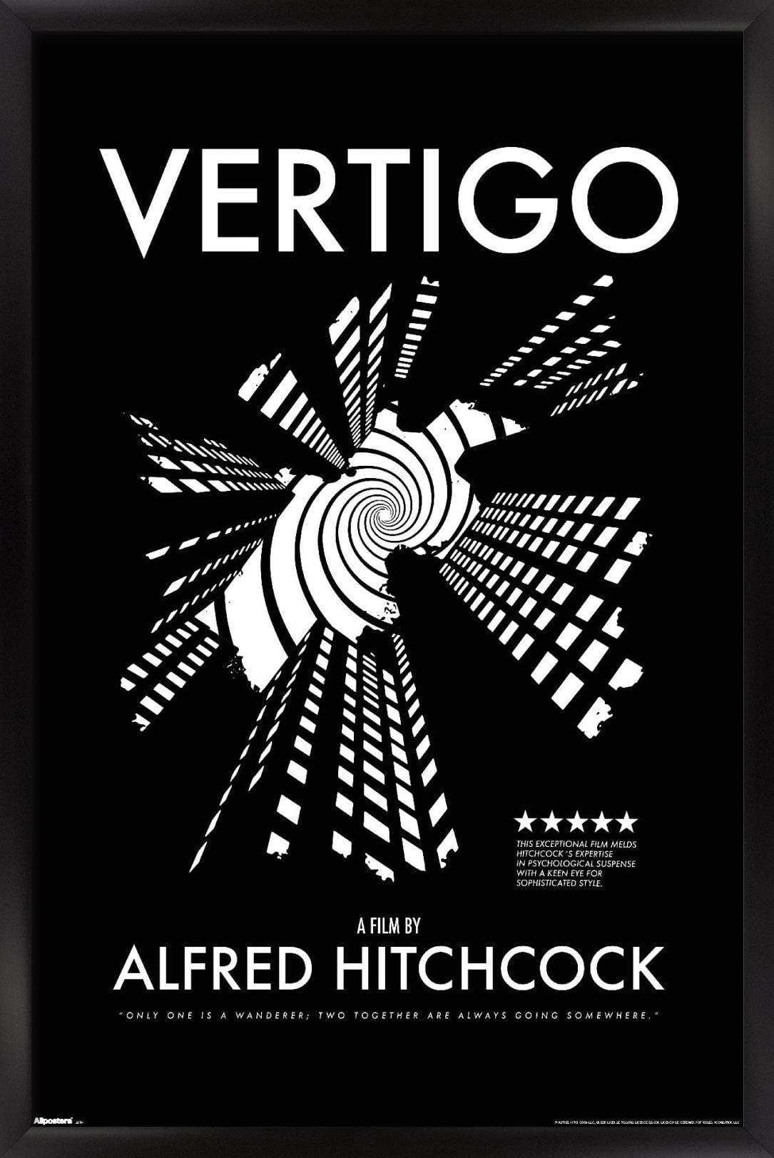 Alfred Hitchcock - Vertigo (1958) Wall Poster, 22.375" x 34" Framed ...