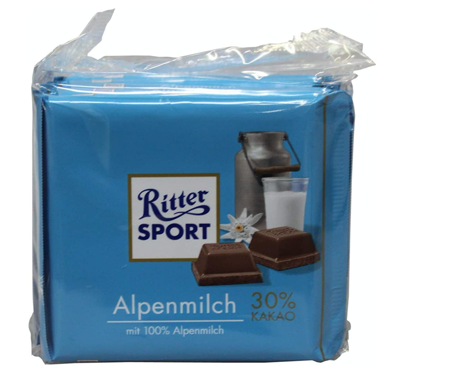 Alfred Ritter Ritter Sport Chocolate Alpine Milk - (5 Pack) x 100 g/3. ...
