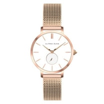 Alfred Sung Ladies Horizon Modern Gold White Dial Link Watch - Walmart.com