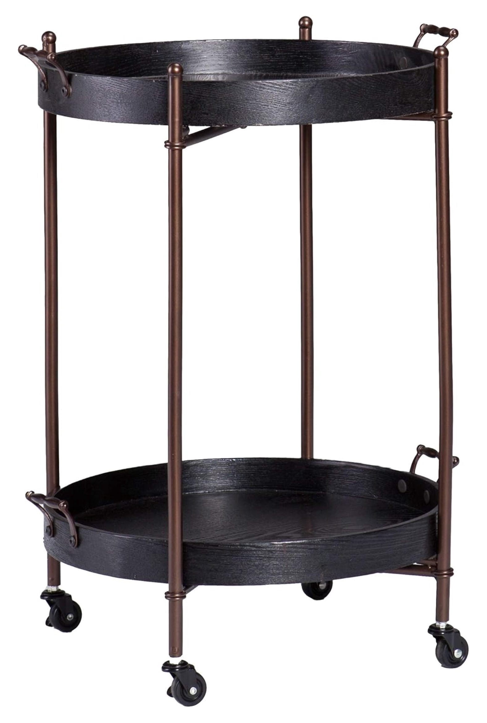 Alfred Two-Tier Round Butler Table, Black - Walmart.com
