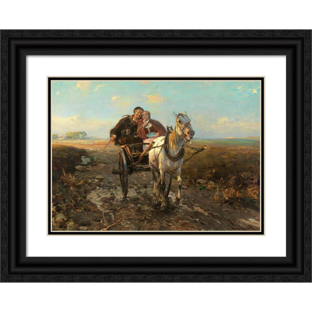 Alfred Von Wierusz-Kowalski 24x18 Black Ornate Framed Double Matted ...