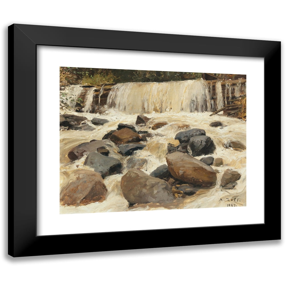Alfred Zoff 14x12 Black Modern Framed Museum Art Print Titled - A River ...