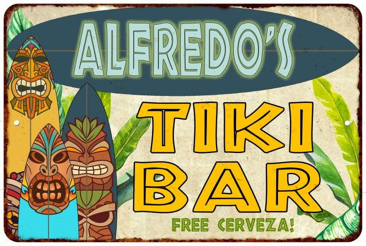 Alfredo's TIKI BAR Sign Island Beach Ocean Metal Tin Metal Wall Decor 8 ...