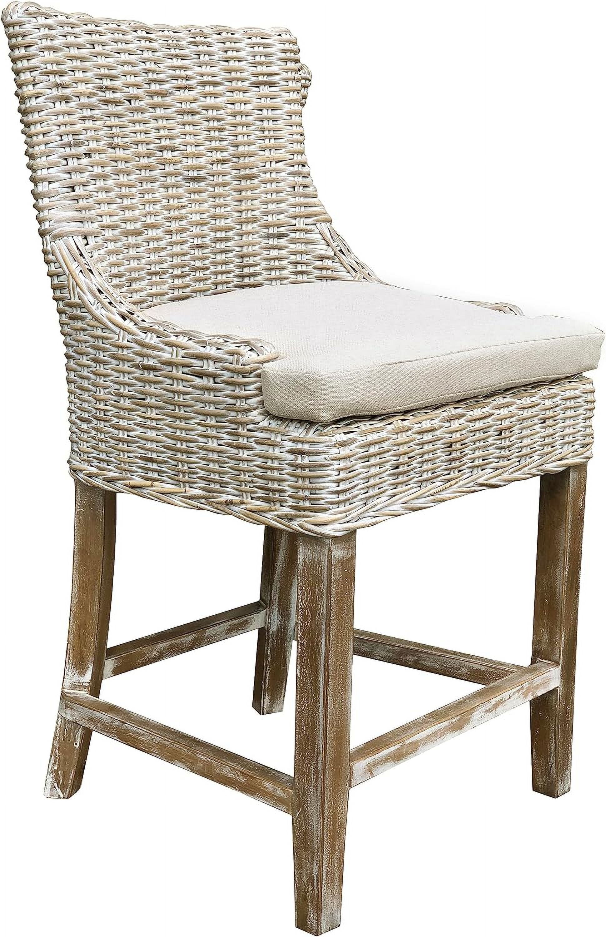 Alfresco Kuba-Weave Counter Stool, Wooden Stool, Kitchen Counter Stool ...