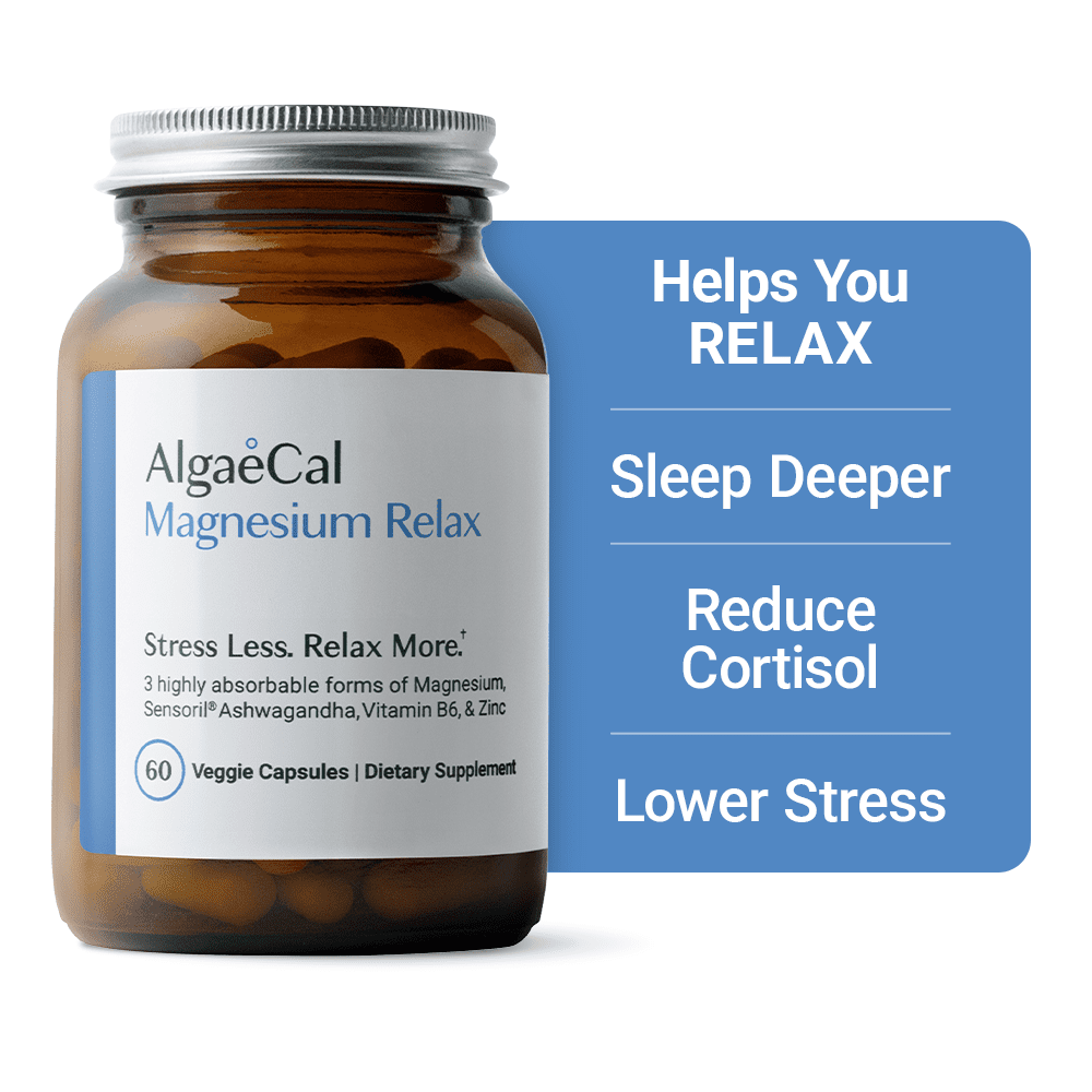 AlgaeCal Magnesium Relax - Chelated Magnesium with Ashwagandha for ...