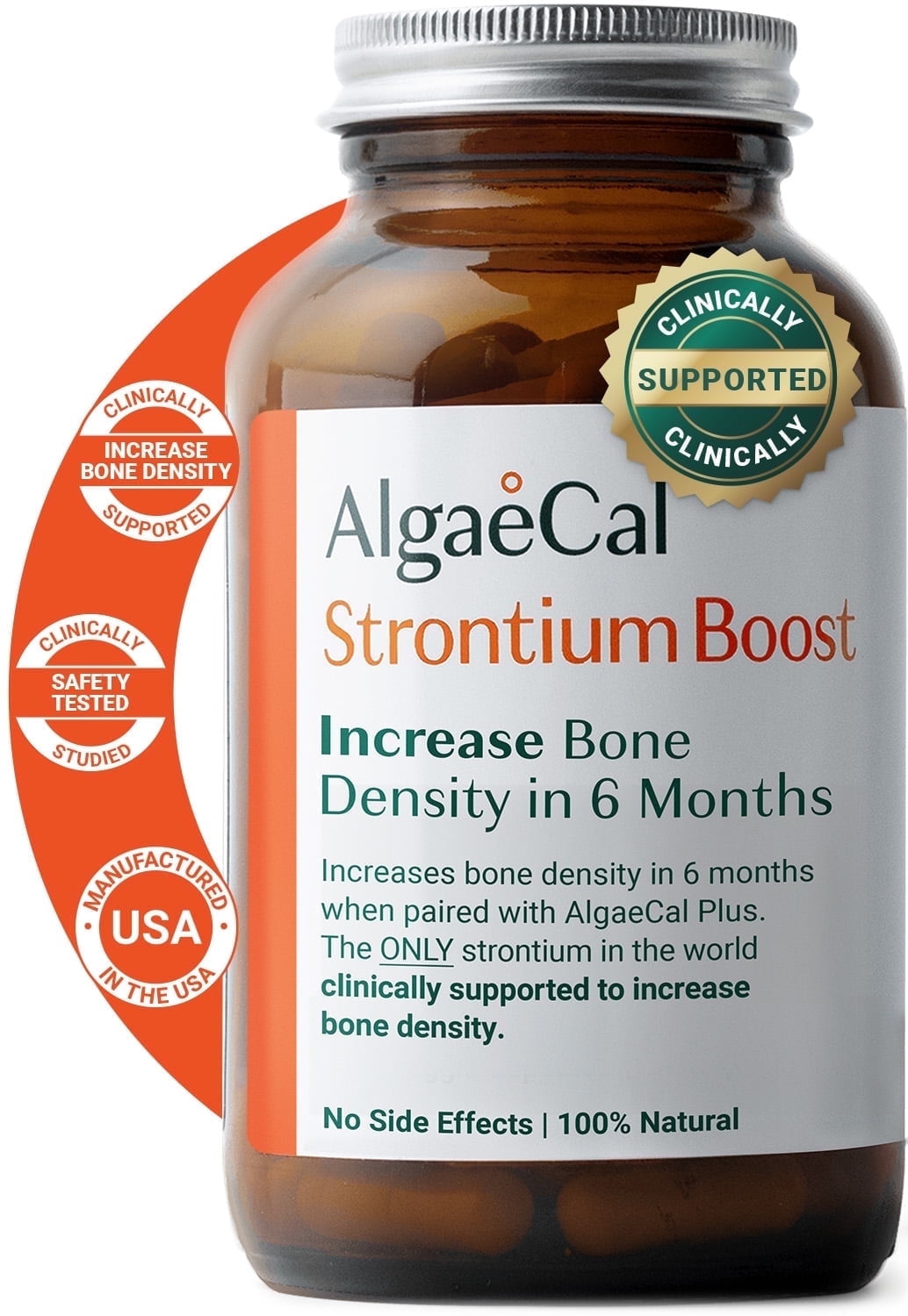 AlgaeCal Strontium Boost Capsules: Bone Health Supplement with Citrate ...