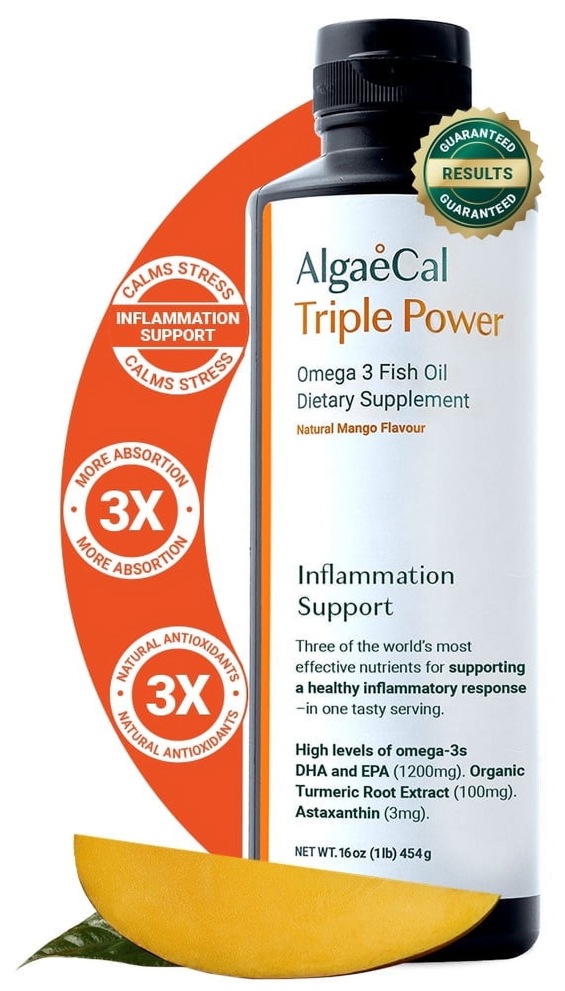 Algaecal Triple Power Omega 3 Fish Oil, Mango Flavor - Brain, Heart ...