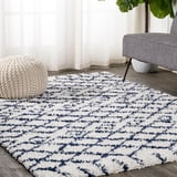 JONATHAN Y LONDON SHAG 8 x 10 Area Rug, Algaida Moroccan Diamond ...