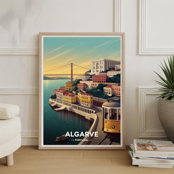 Algarve Portugal Travel Poster – Scenic Beach Coastal Decor Print ...