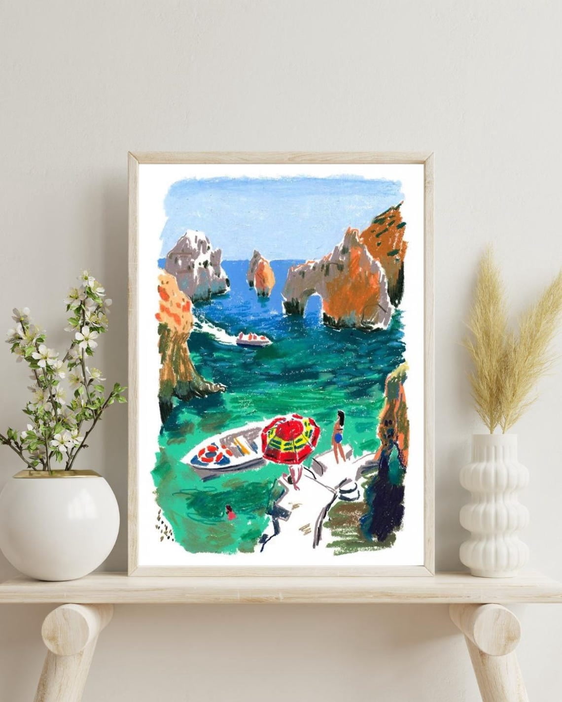 Algarve Rocky Coast Werner Bronkhorst Style Graphic Poster Unframed ...