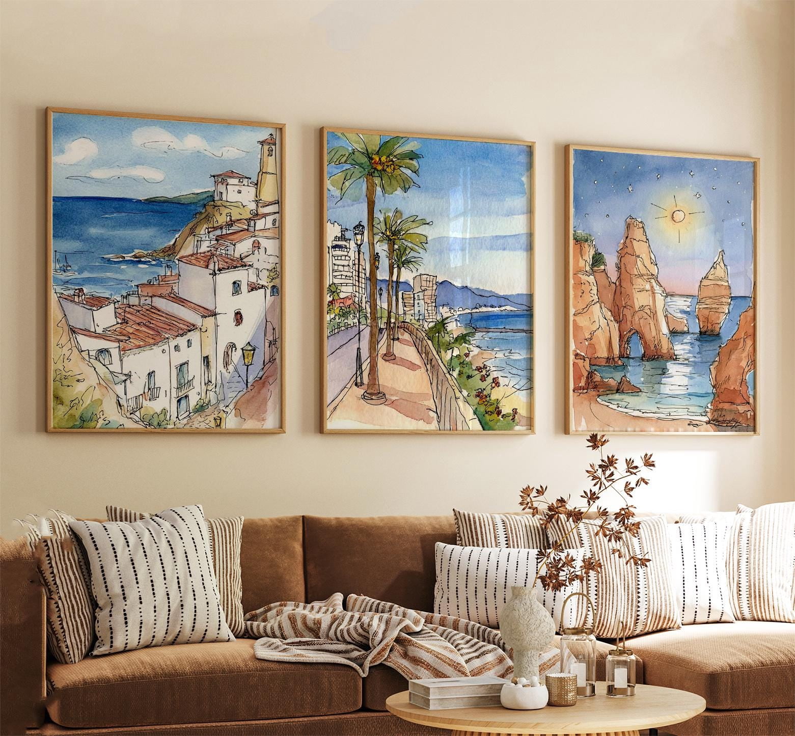 Algarve Travel Poster Coastal Wall Art Portugal Decor Home Decor Office ...