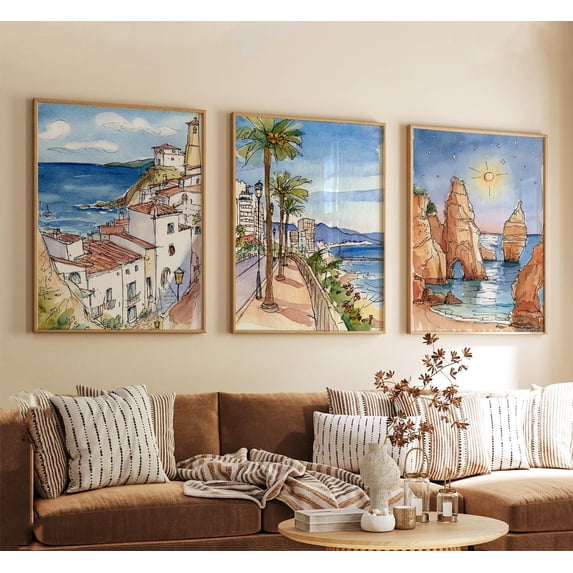 Algarve Travel Poster Coastal Wall Art Portugal Decor Home Decor Office ...