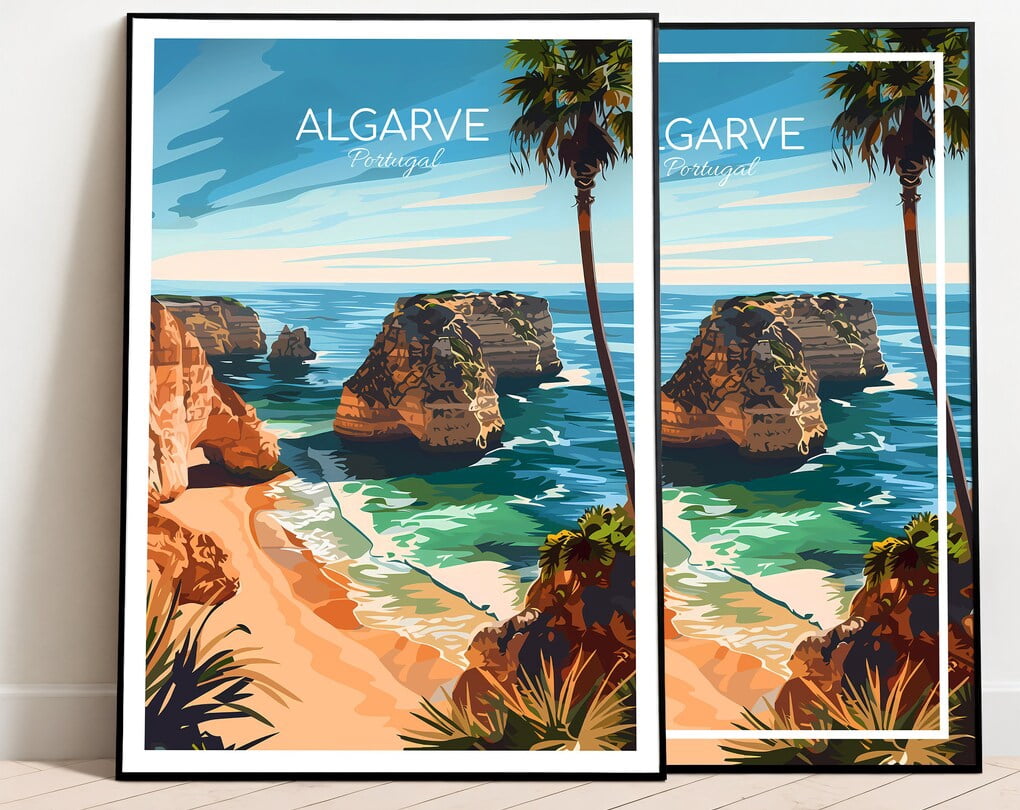 Algarve Travel Poster Headline Algarve Poster Headline Portugal Vintage ...