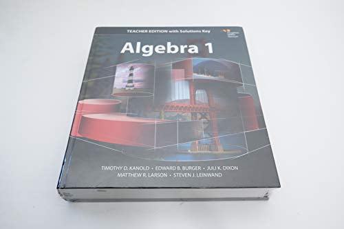 Pre-Owned Algebra 1 Teacher Edition with Solutions Key by Kanold ...