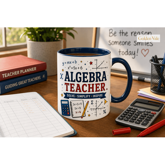 Algebra Teacher Mug Solve Simplify Inspire Math Classroom Gift ...
