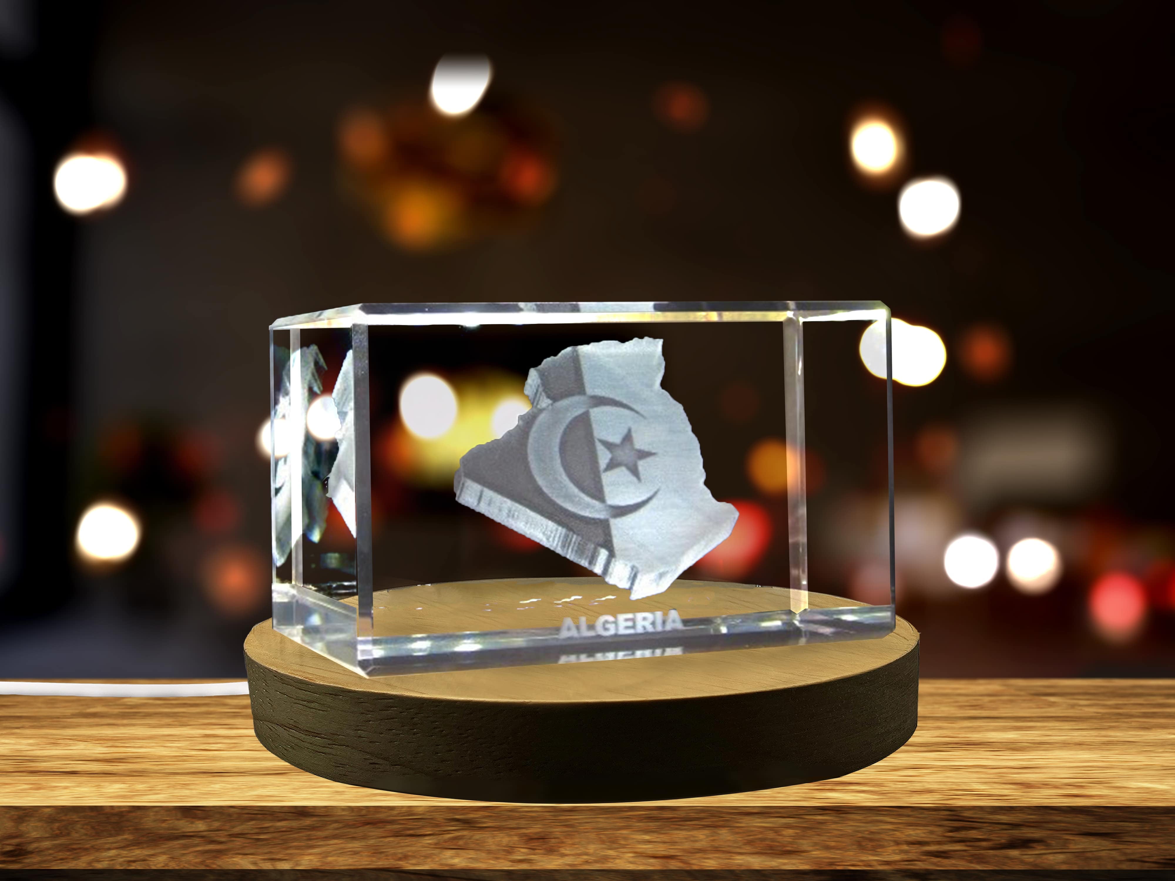 Algeria 3D Engraved Crystal 3D Engraved Crystal Keepsake/Gift/Decor ...