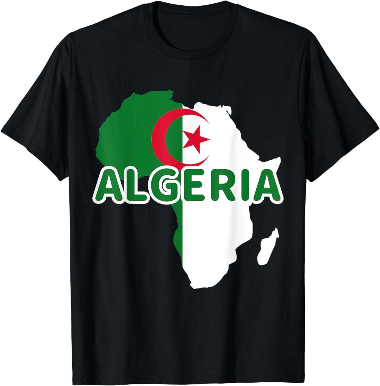 Algeria Algerian Pride Flag Map Africa Print T-Shirt - Walmart.com