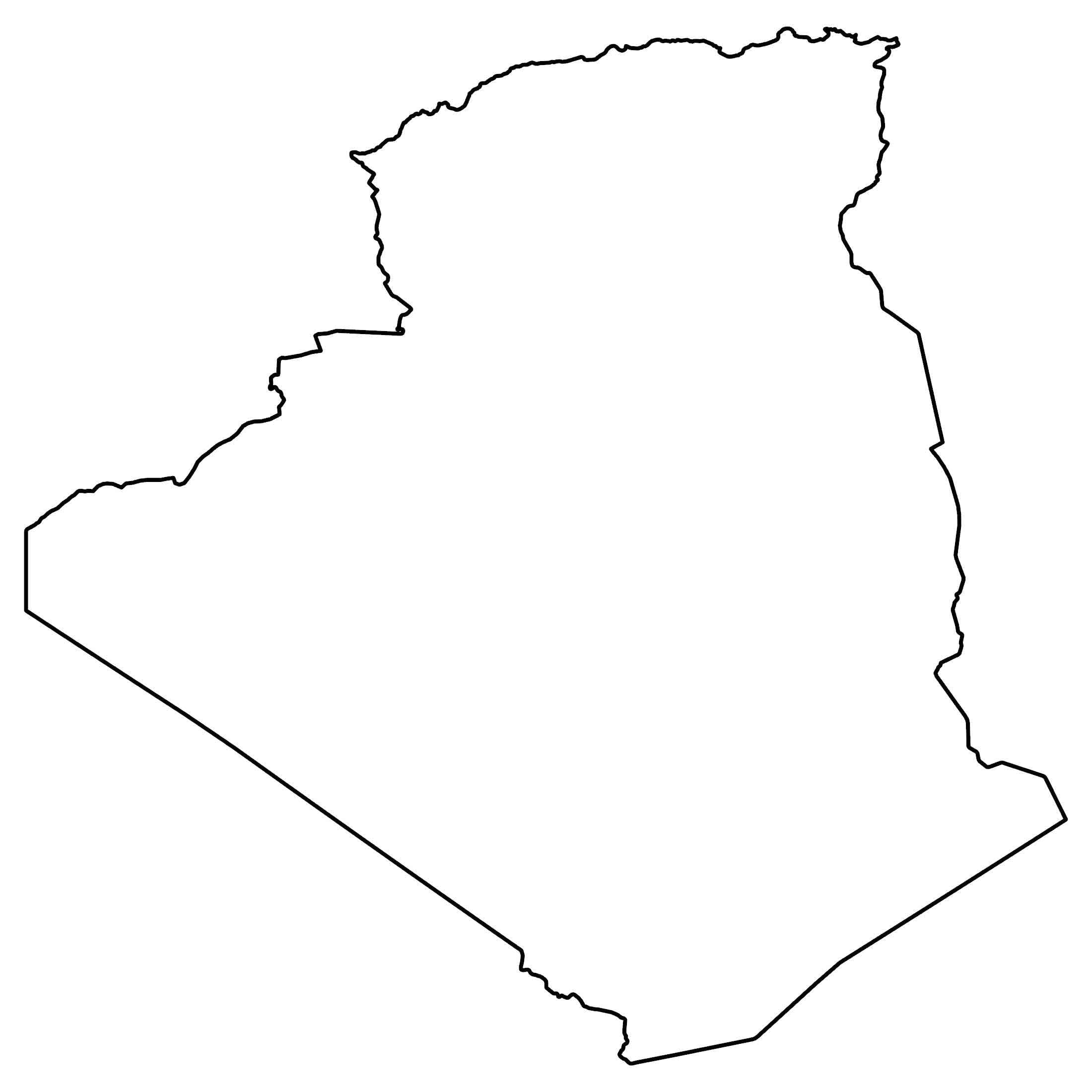 Algeria Blank Outline Map GLOSSY POSTER PICTURE PHOTO PRINT BANNER ...