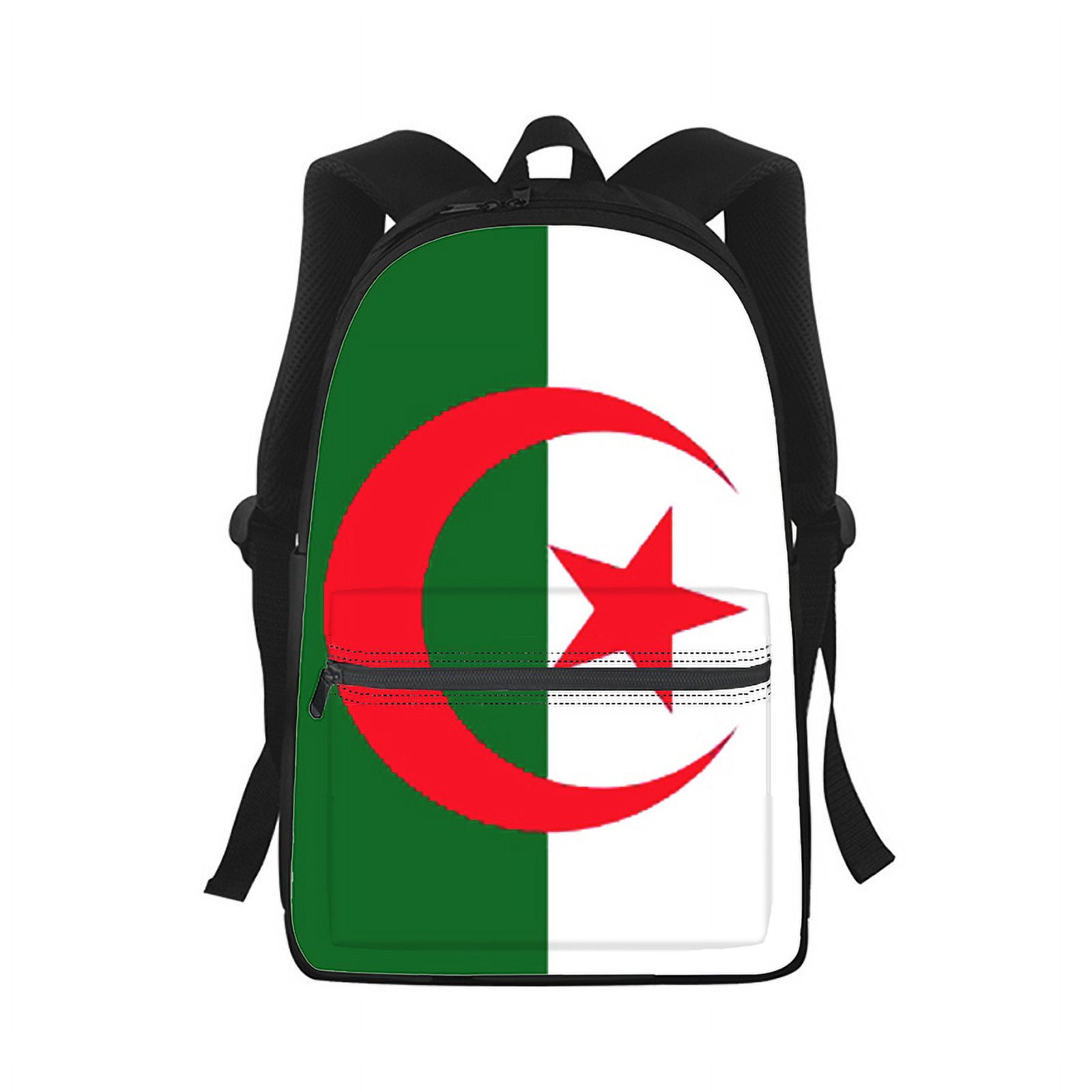 Algeria Flag Men Women Backpack 3D Print Fashion Student Bag Laptop Backpack s Travel Shoulder ...