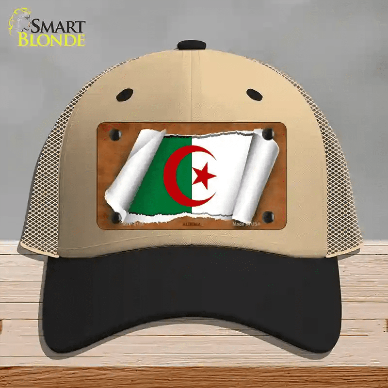 Algeria Flag Scroll Novelty License Plate Hat Mesh Khaki|Black ...
