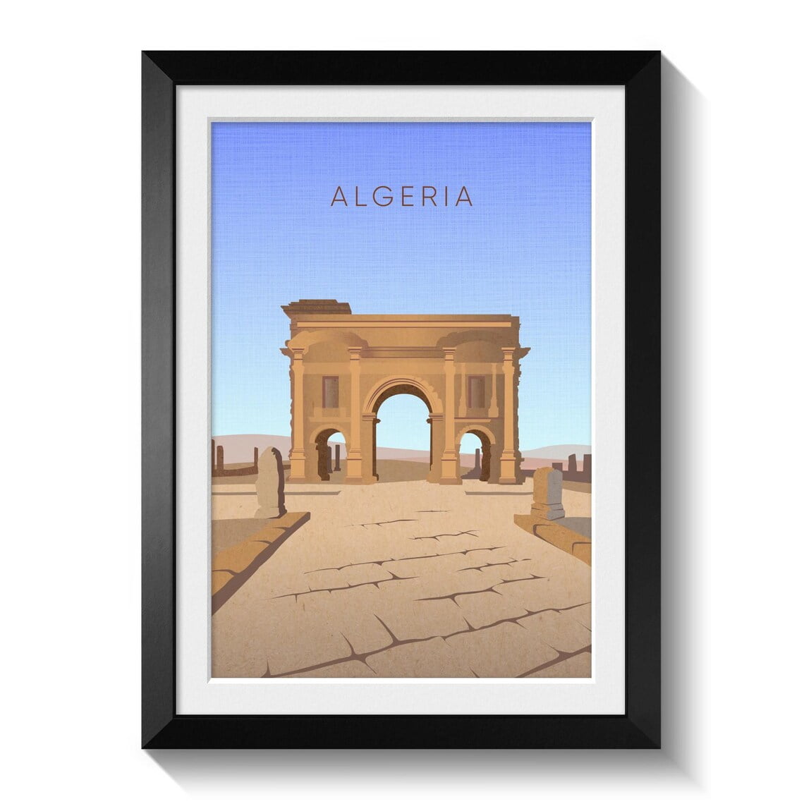 Algeria Minimal Travel North Africa Arch of Trajan Art Unframed Paper ...