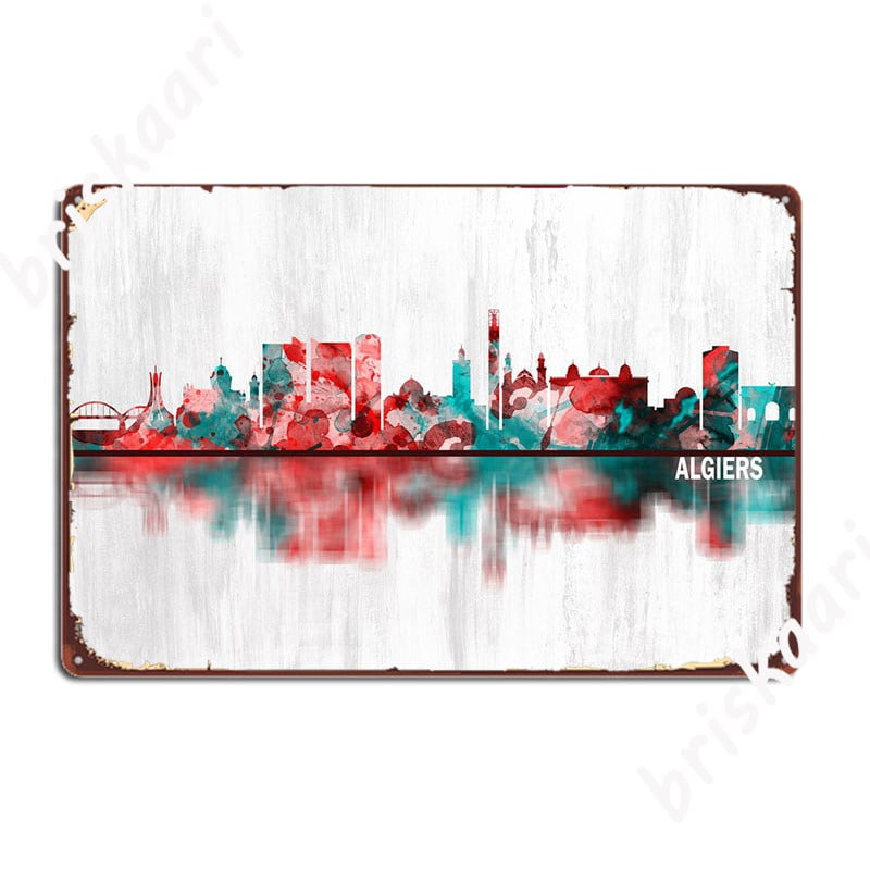 Algiers Algeria Skyline Metal Plaque Poster Printing Wall Cave Mural Painting Pub Garage ...