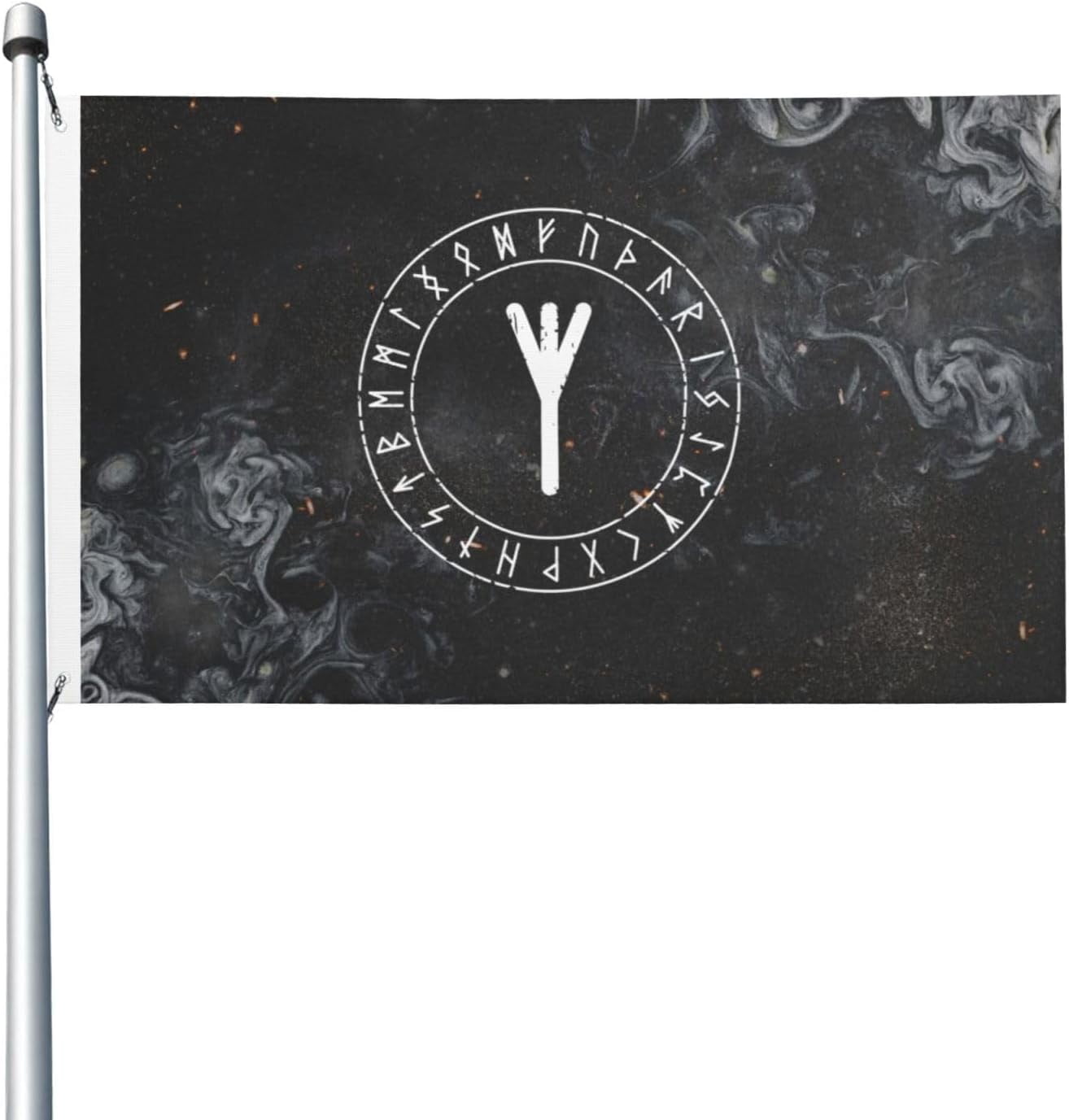 Algiz Rune Flag Banner Double Sided Decorative Outdoor Flag, For Yard ...