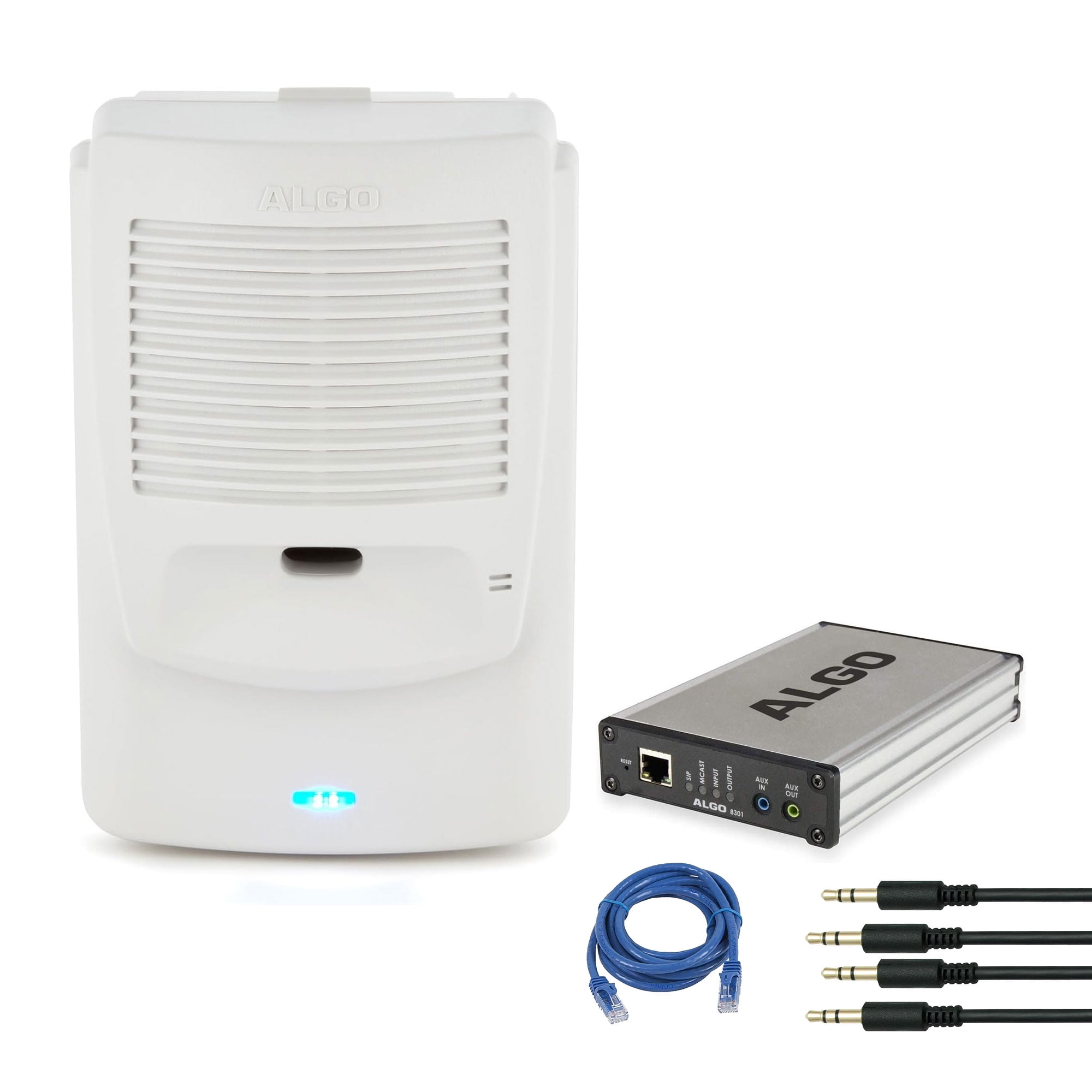 Algo 8180 PoE IP Paging and SIP Loud Ringer Indoor Audio Alerter Bundle with Algo 8301 IP Paging ...