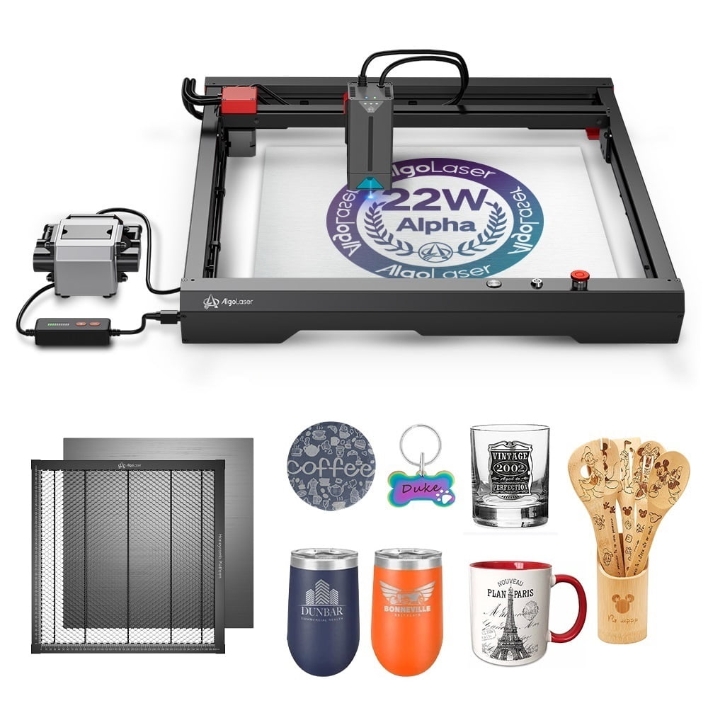 AlgoLaser Alpha Laser Engraving Machine with Air Assist and Honeycomb ...