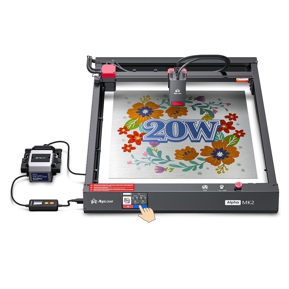 AlgoLaser Alpha MK2 20W Laser Engraver with Safety Lock, Emergency Stop ...